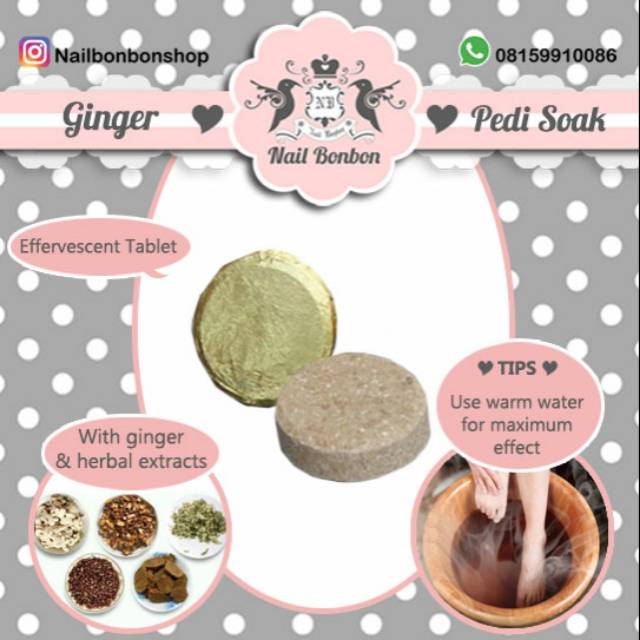 Jual Ginger Pedi Soak. Pedicure Effervescent Tablet Feet Soak. Tablet ...