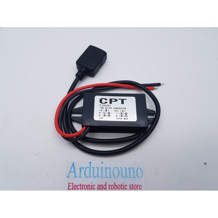 Jual DC 12V to DC 5V 3A 15W Converter Voltage Regulator USB Power CPT | Shopee Indonesia