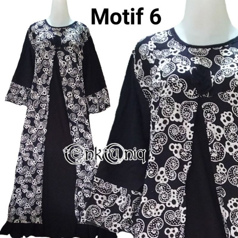 Jual Dress Batik Monokrom Cap Daster Longdress Hitam Putih Busana ...