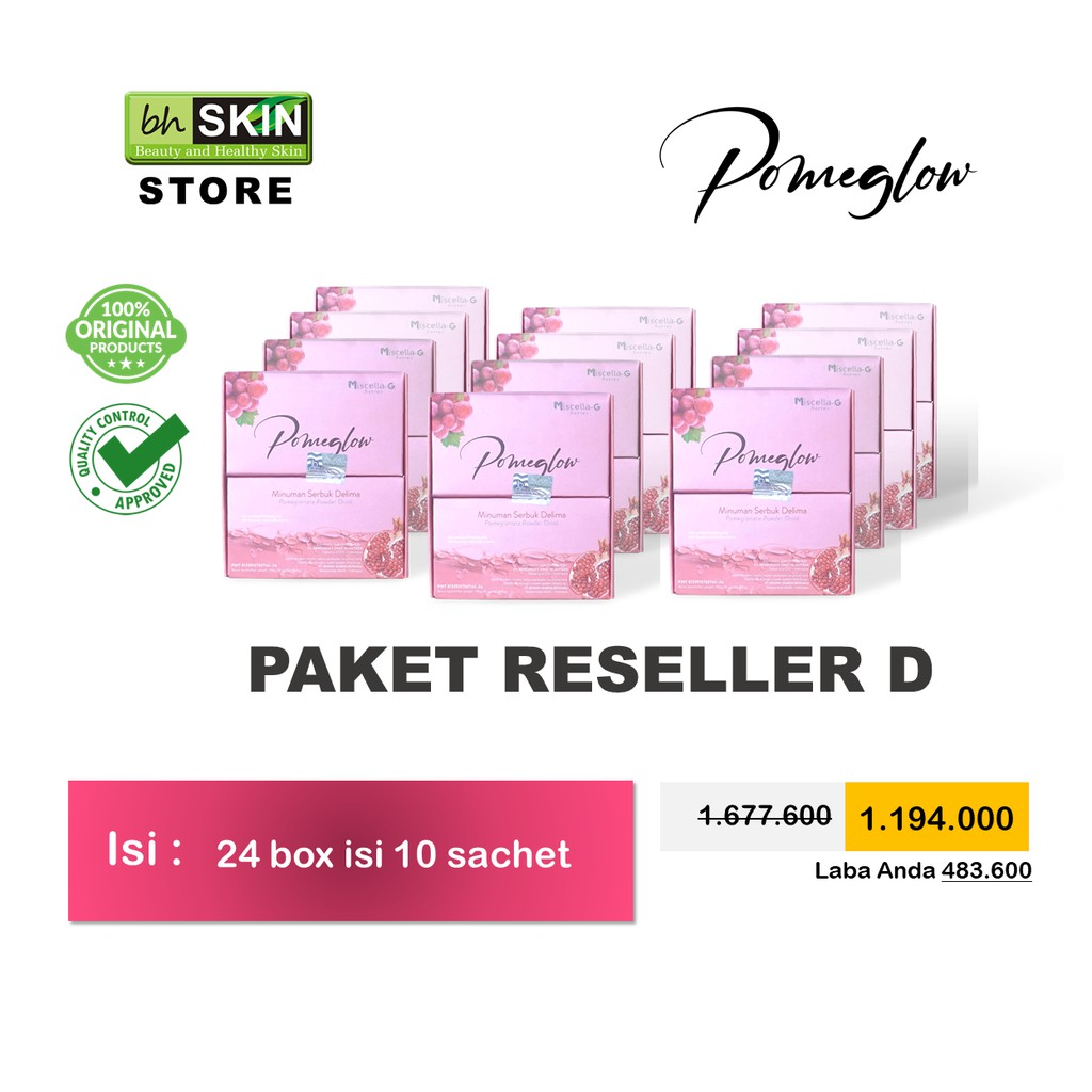 Jual Paket Reseller 24 Box Pomeglow Collagen BPOM isi 10 Sachet ...