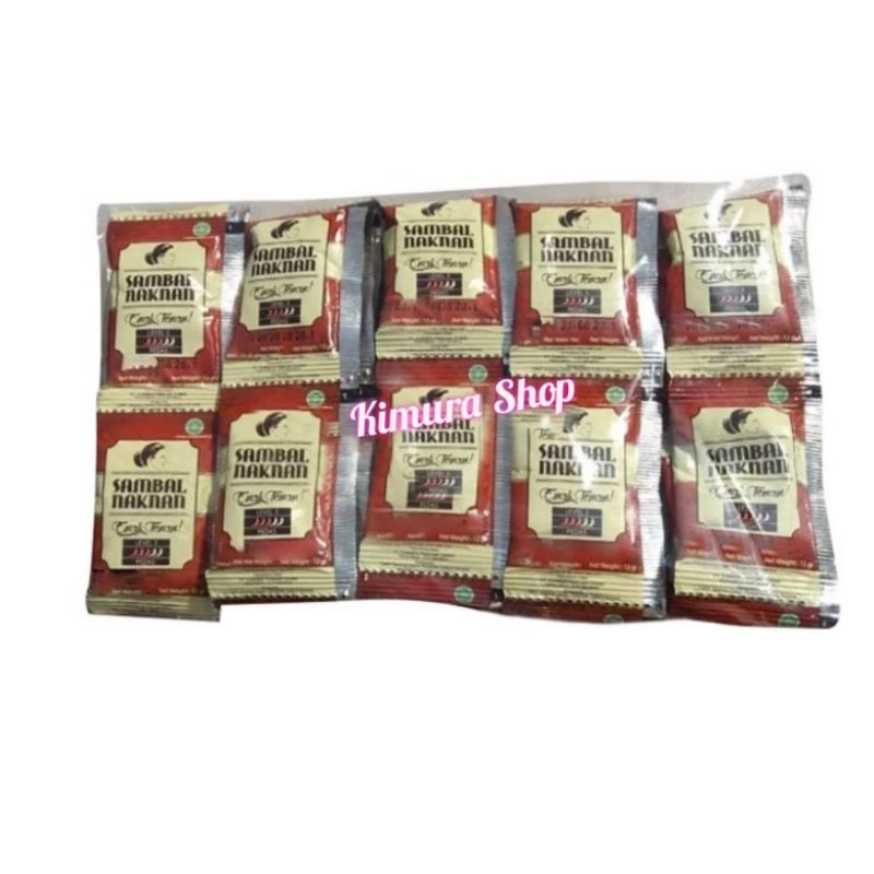 Jual NAKNAN 1 Pack isi 50 Pcs Sambal Bawang Nak Nan Sachet Pedas Level ...