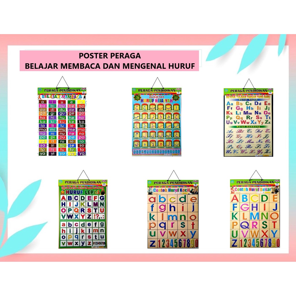 Jual Poster Anak Poster Edukasi Anak BELAJAR MEMBACA DAN MENGENAL HURUF ...