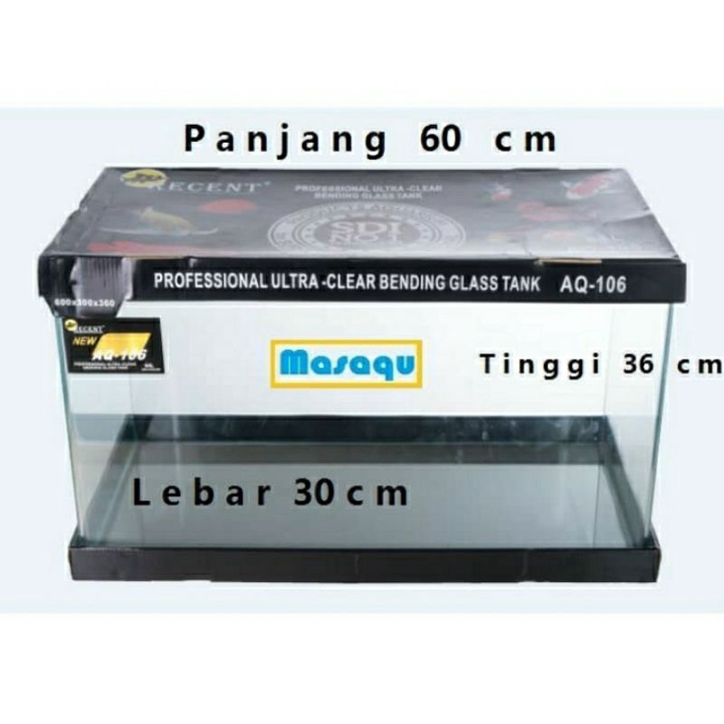 Jual Aquarium Akuarium Bending Kaca Lengkung uk 60 cm khusus grab/gojek | Shopee Indonesia