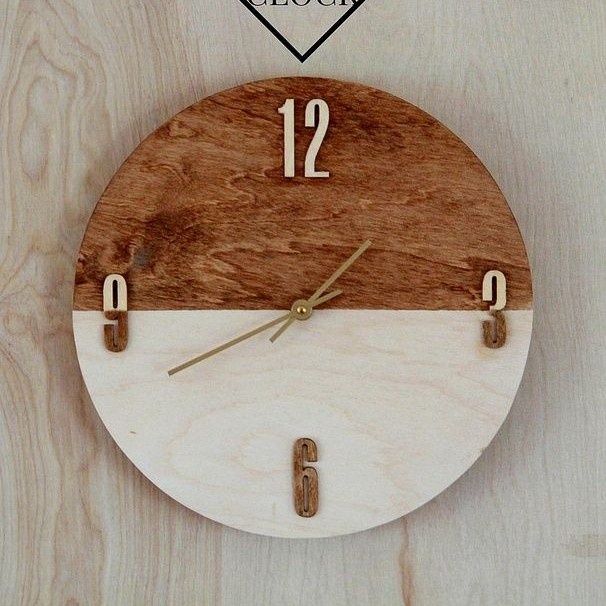 Jual Jam Kayu Dinding Minimalis Natural / Jam Dinding Kayu Bulat ...