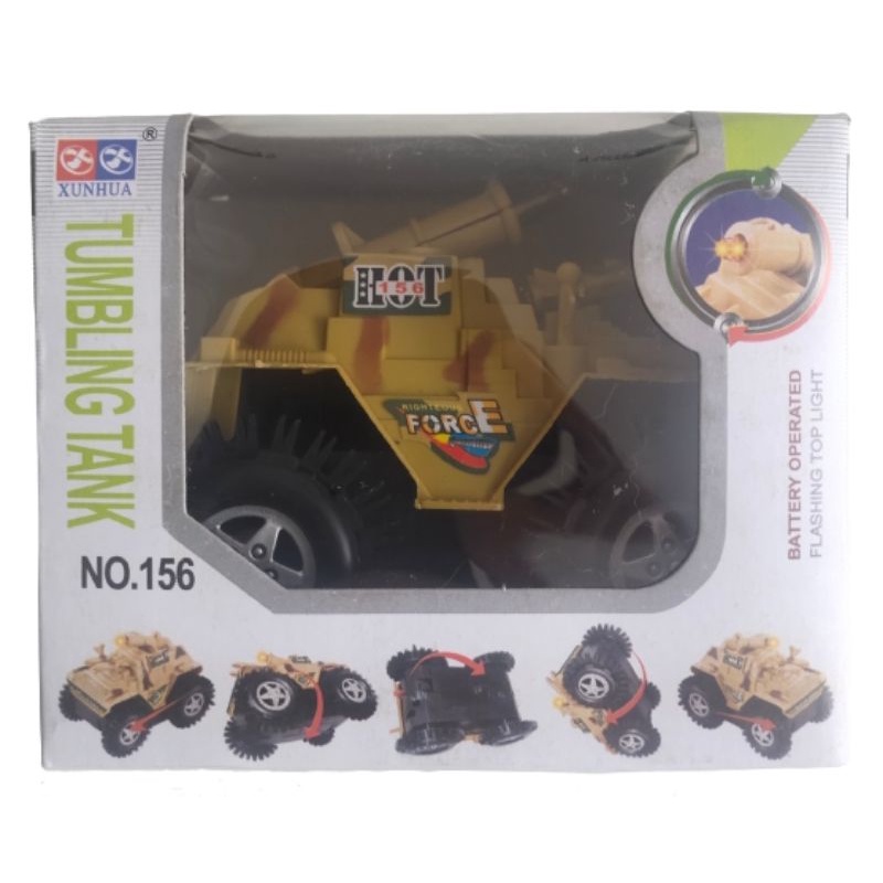 Jual Mainan Anak Mobil Tentara Tank Militer Baterai Jungkir Balik ...