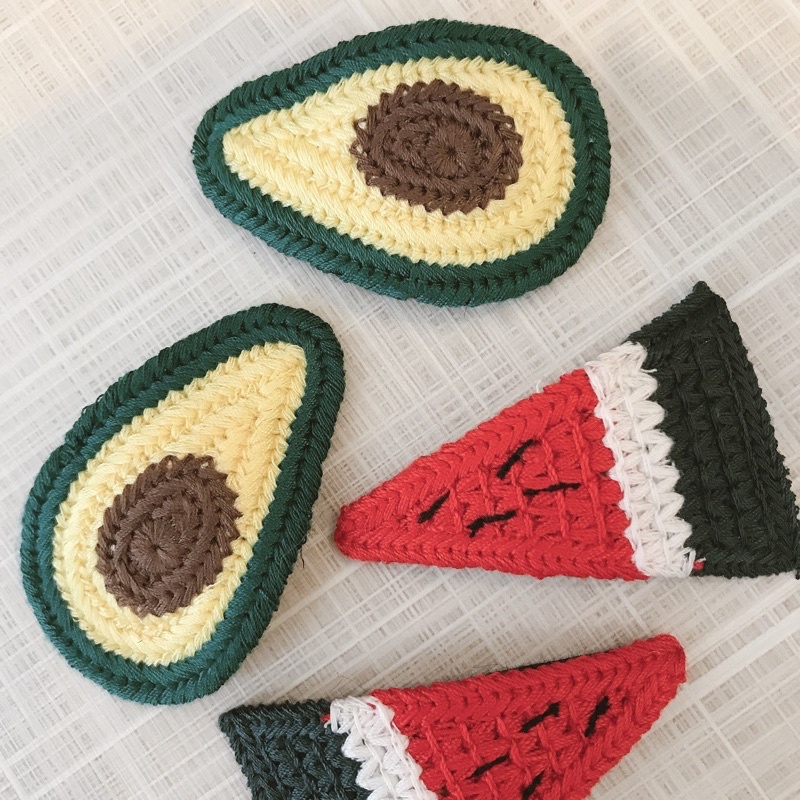 Jual Freshful Knit hairclip / Crochet snap clip / Fruit hair ...