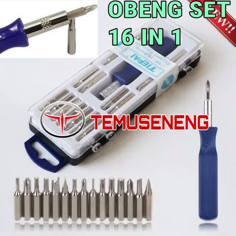 Jual Mini Set Obeng 16 In 1 Reparasi Service Hp Laptop Jam Kacamata Magnet Lengkap Serbaguna ...