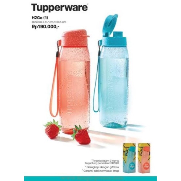 Jual Tupperware H2Go Bottle 750 ml (1 Pcs) - Purple // Eco Tumbler Botol Infuse Water Crystal ...