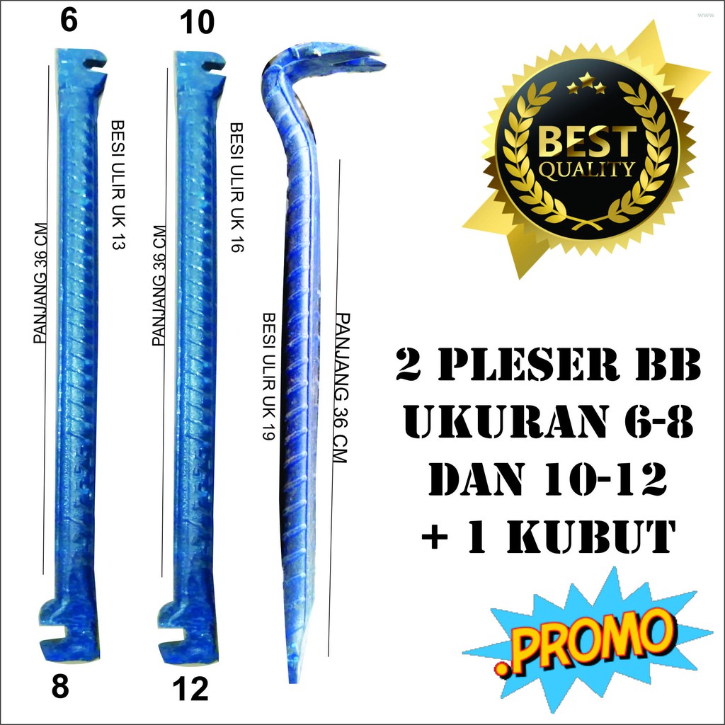 Jual promo 1 paket pleser bolak balik 6-8 10-12 dan kubut alat ...