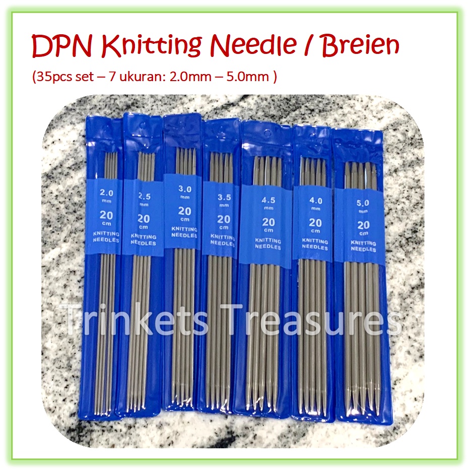Jual SATUAN Breien Double Point Knitting Needle DPN Alumunium jarum ...