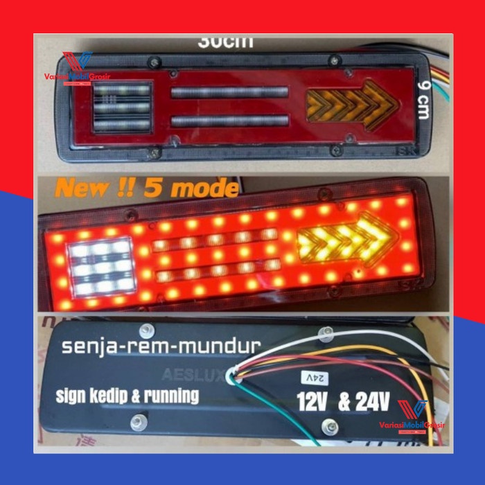 Jual Lampu Rem Variasi LED Stoplamp Mobil Truck Truck Running Sein 24 ...
