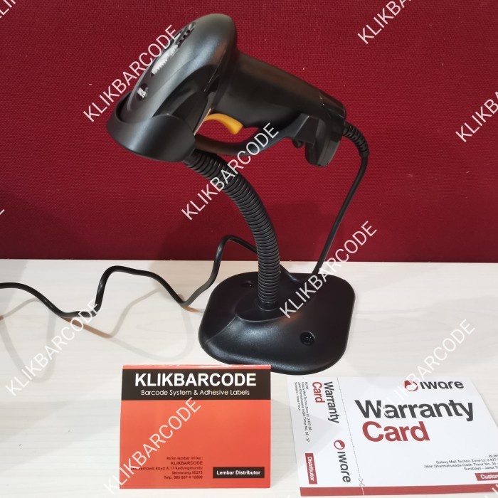 Jual Iware BS E8AS / BS-EA8S / BSEA8S 1D USB Barcode Scanner Plus Stand ...