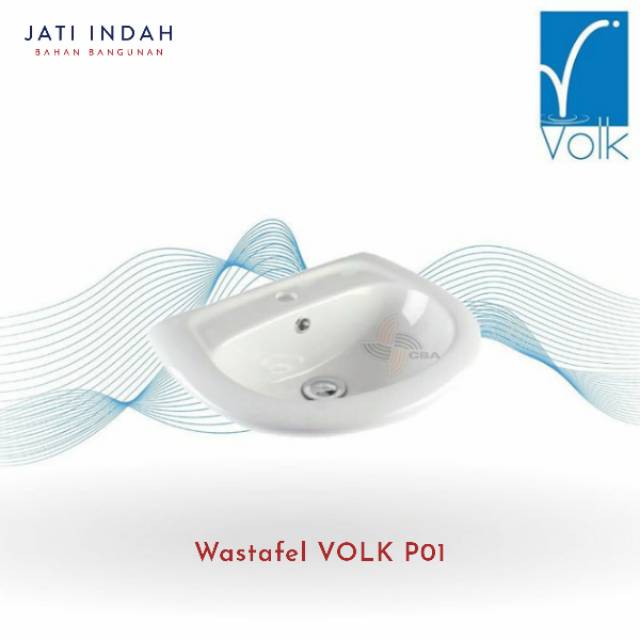 Jual Wastafel Tembok VOLK Peony P01 White | Washtafel Keramik | Hung Basin | Shopee Indonesia