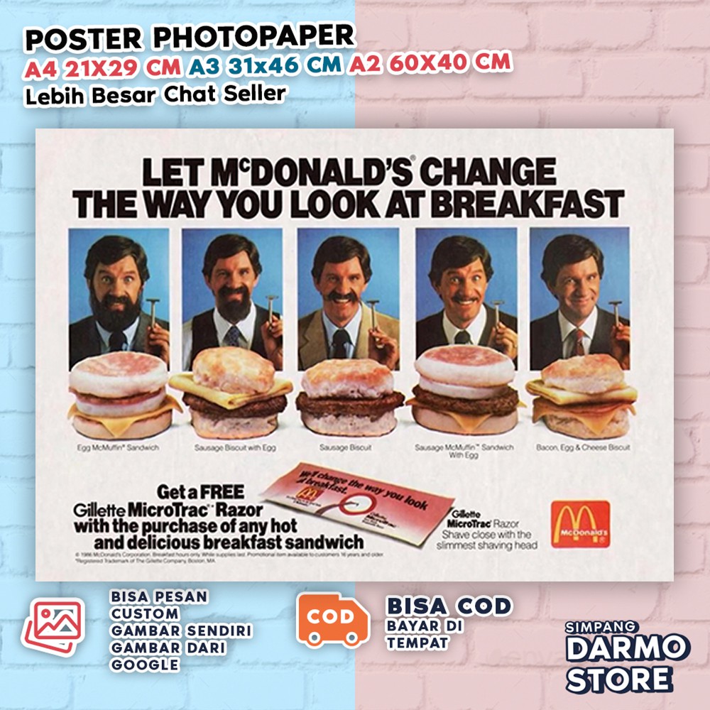 Jual Poster McDonald Versi Vintage Retro dan Terbaru Colabs MCD X BTS ...