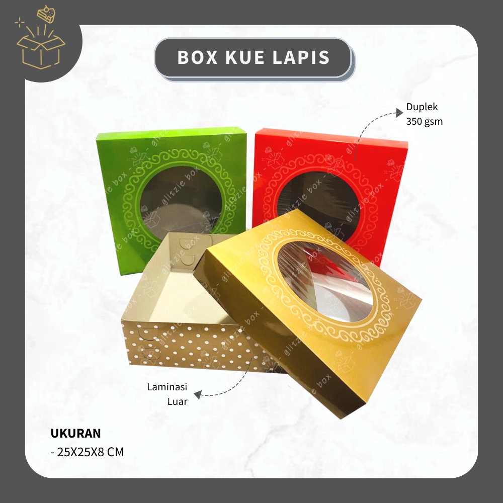 Jual (10 pcs) BOX KUE LAPIS MOTIF POLKADOT DUPLEK | Dus Kue Tart - Box ...