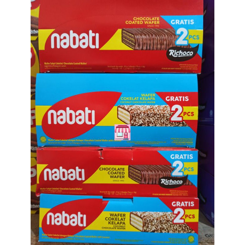 Jual RICHOCO NABATI CHOCOLATE COATED WAFER / COCONUT CHOCOLATE WAFER | Shopee Indonesia