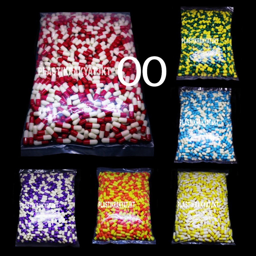 Jual Kapsul Kosong Warna Ukuran 00 / Cangkang Kapsul no 00 Warna ...