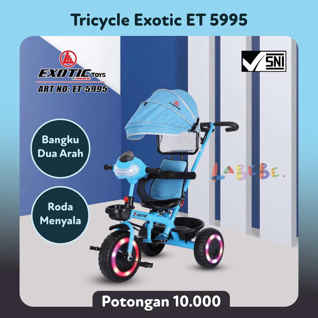 Jual Sepeda Roda Tiga Tricycle Exotic ET 5995 Bangku Dua Arah | Shopee ...