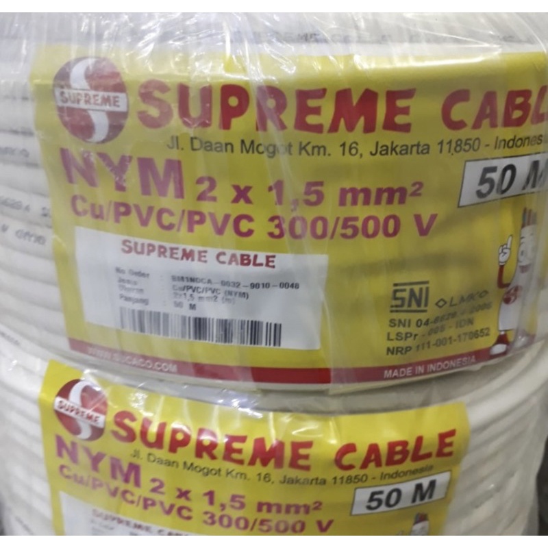Jual KABEL NYM 2X1,5MM 2X1.5MM 2X1.5 MM SUPREME 50M | Shopee Indonesia