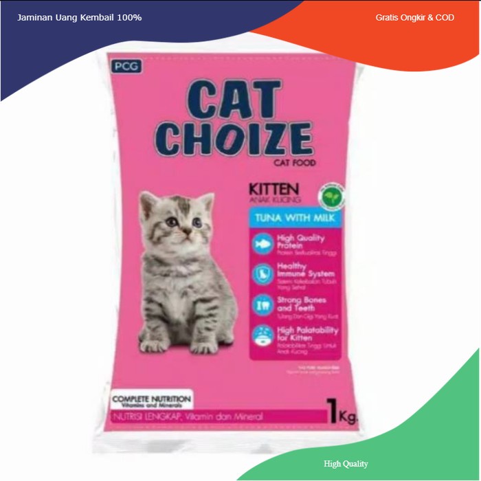 Jual Cat Choize Tuna Kitten 1 KG Repack - Pink | Shopee Indonesia