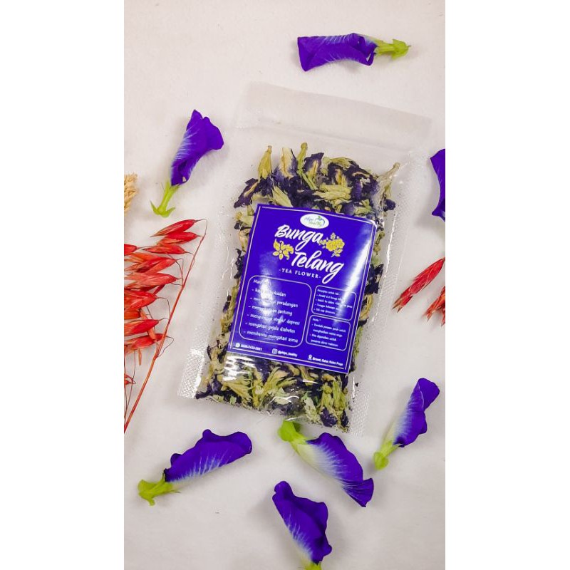 Jual bunga telang teh biru 1 bungkus 10 gram pewarna alami makanan ...