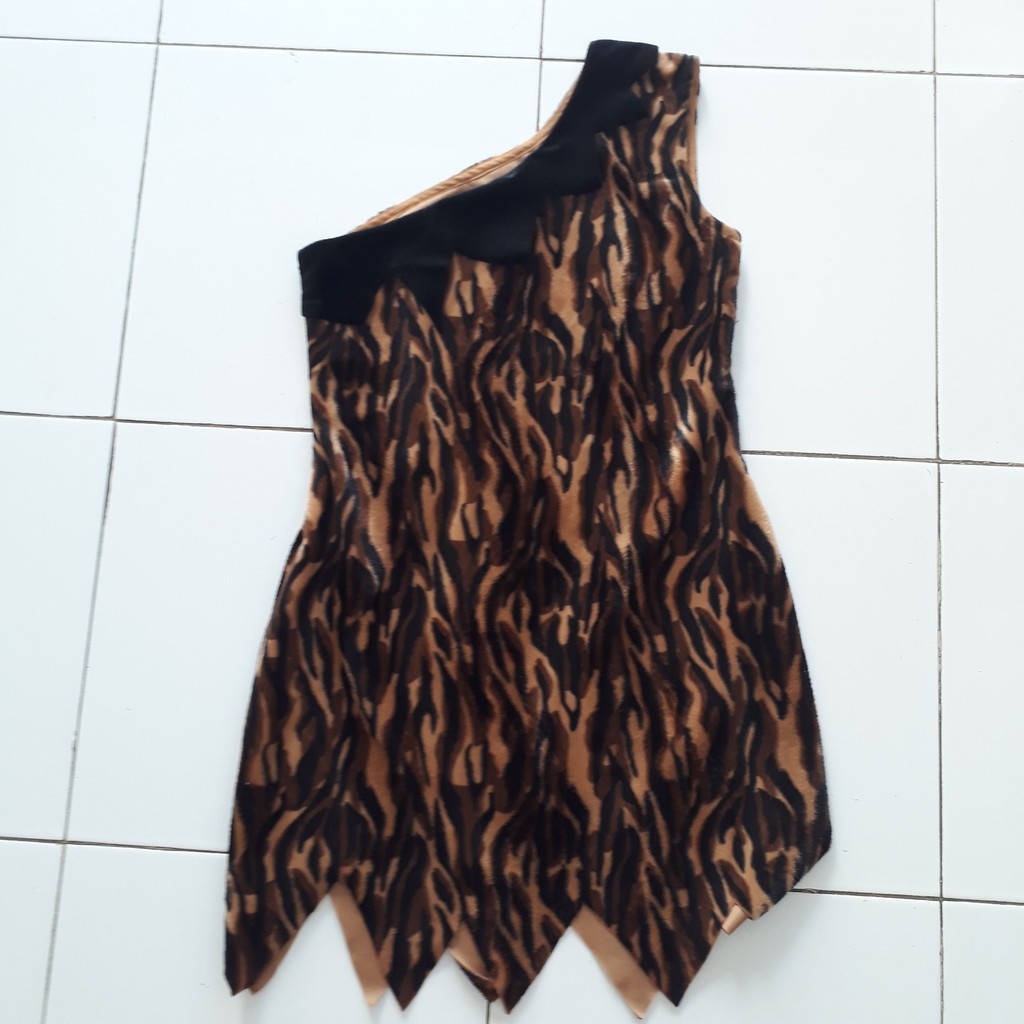 Jual Kostum Tarzan wanita - baju panggung - kostum drama - dress tarzan corak loreng harimau ...