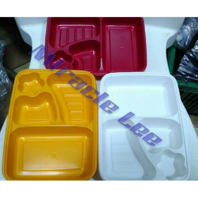 Jual Kotak Bento Sekat 4 Warna isi 50 pc - Box Bento Warna - Bekal Pelangi - Kotak Makan Warna ...
