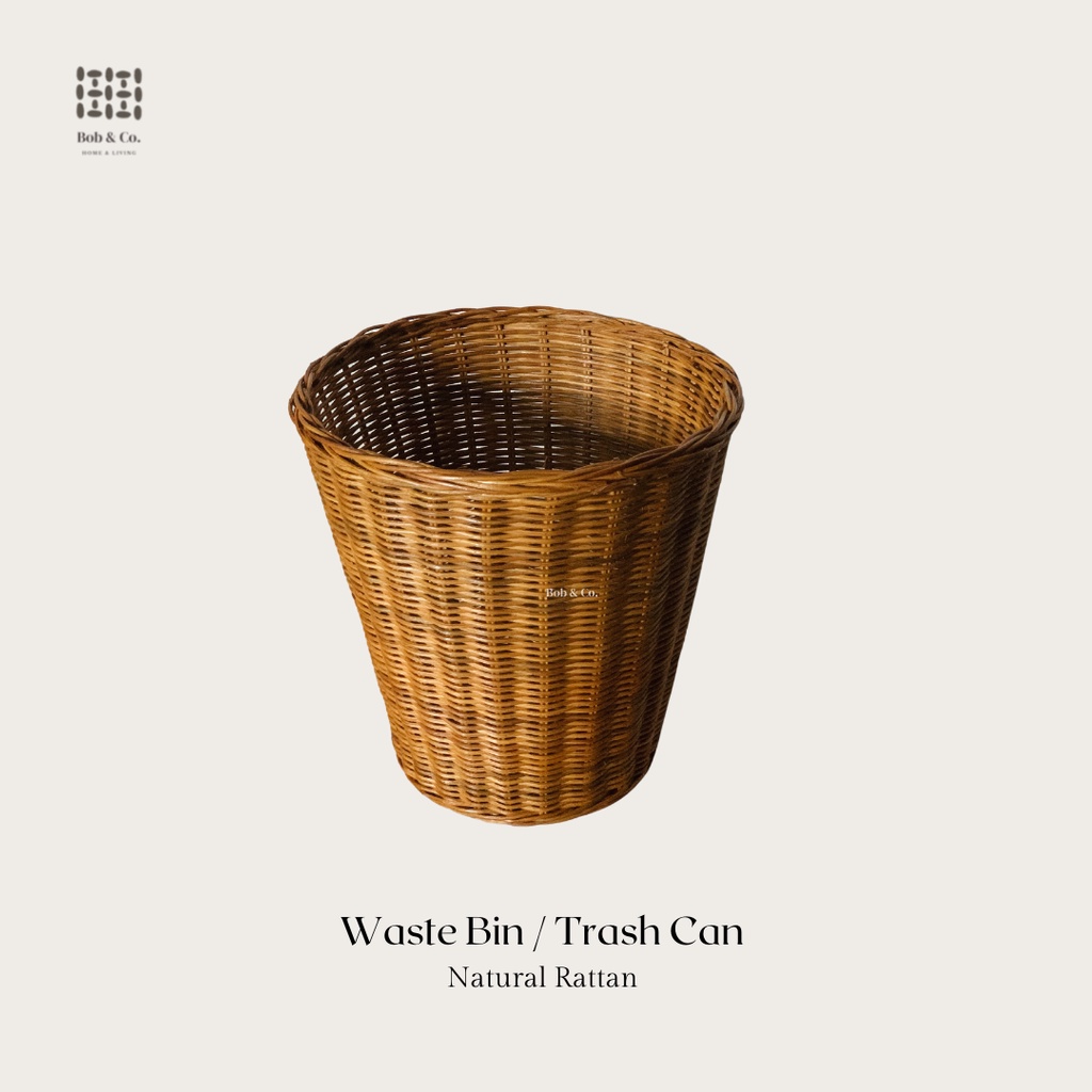 Jual Tempat Sampah Rotan / Tong Sampah / Rattan Trash Can / Waste Bin | Shopee Indonesia