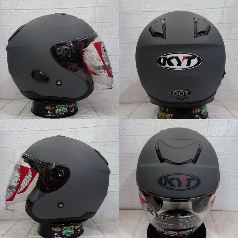 Jual KYT HELM KYOTO SOLID MATT GORILA GREY ORIGINAL | Shopee Indonesia