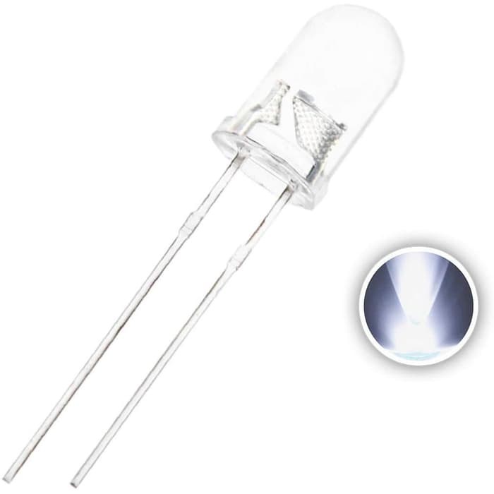 Jual LED Putih Putih 5mm Ultra Bright Clear LED Diode White | Shopee ...