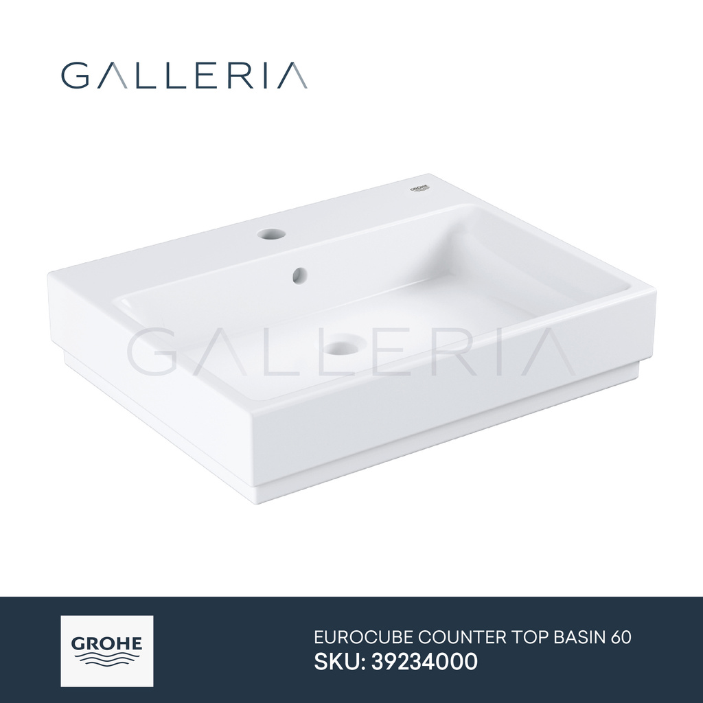 Jual Grohe Eurocube Countertop Basin 60 39234000 / Grohe Wastafel ...