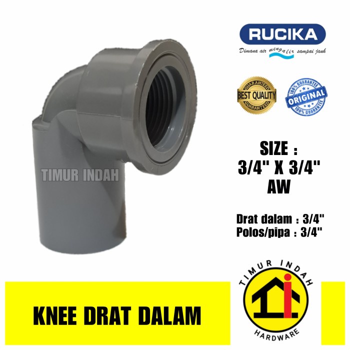Jual Knee drat dalam 3/4" AW Rucika / faucet elbow 3/4" AW - RUCIKA | Shopee Indonesia