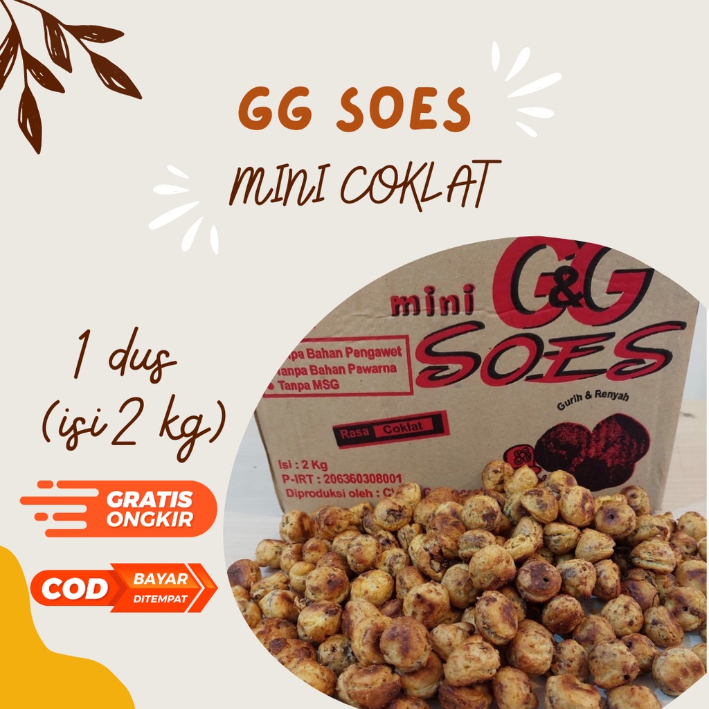 Jual GG Soes Mini Coklat 1 dus isi 2Kg/Soes Kering Mini Coklat Lumer ...
