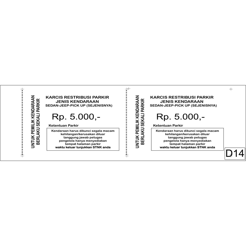 Jual Tiket atau Karcis dan buku dan karcis parkir dll | Shopee Indonesia