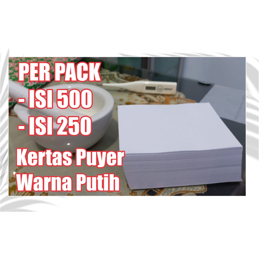 Jual Kertas Puyer Perkamen warna Putih 500 lembar | Shopee Indonesia