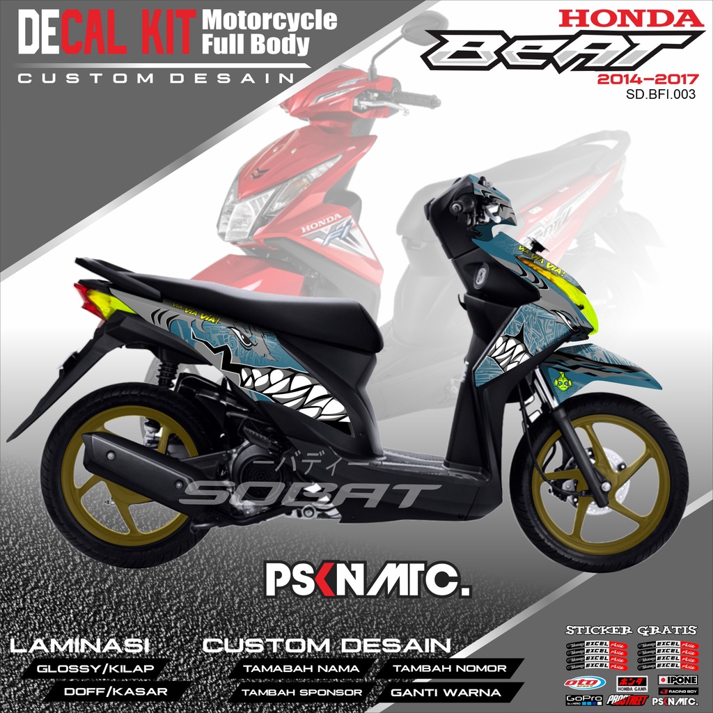 Jual Decal BEAT FI - Dekal Stiker Striping Fullbody Fullblok List Honda ...