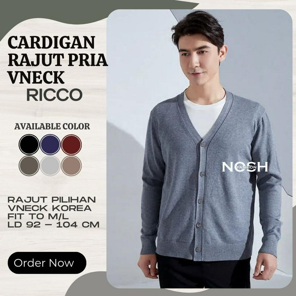Jual Cardigan Pria Rajut VNeck Korea Style Kekinian Kardigan Rajut Size ...
