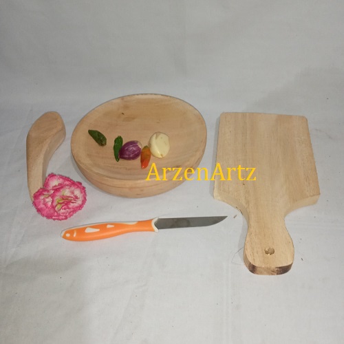 Jual Kitchen Set Paket Alat Dapur Cobek Talenan dan Pisau Dapur Mini ...