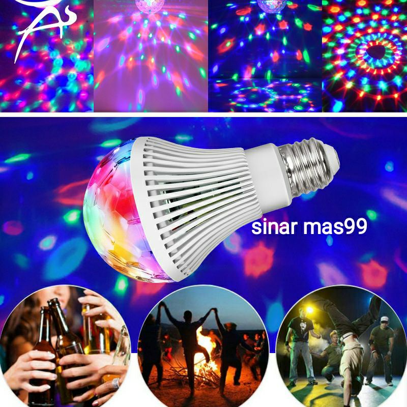 Jual LAMPU DISCO DISCO FULL WARNA LED PUTAR COLOUR RAINBOW RGB | Shopee ...