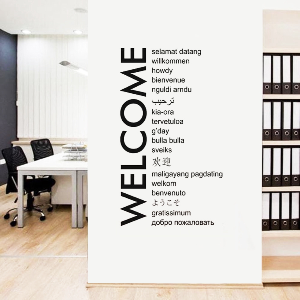 Jual WPSBGS RD011 WELCOME MULTI BAHASA STICKER DINDING 60X90 WALSTIKER ...