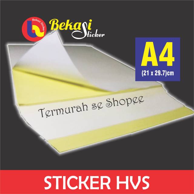 Jual stiker hvs (doff) A4 1 pak @ 100 lembar relis kuning | Shopee ...