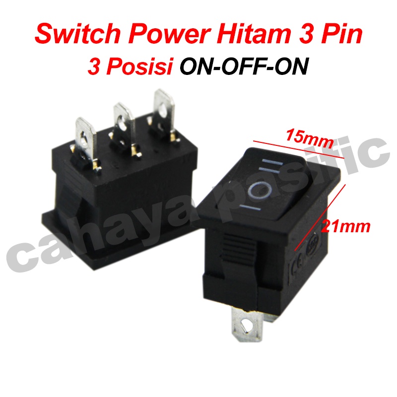 Jual Saklar Switch Kotak 15x21mm 3 Kaki Hitam ON/OFF/ON 3Pin 3Kaki ...