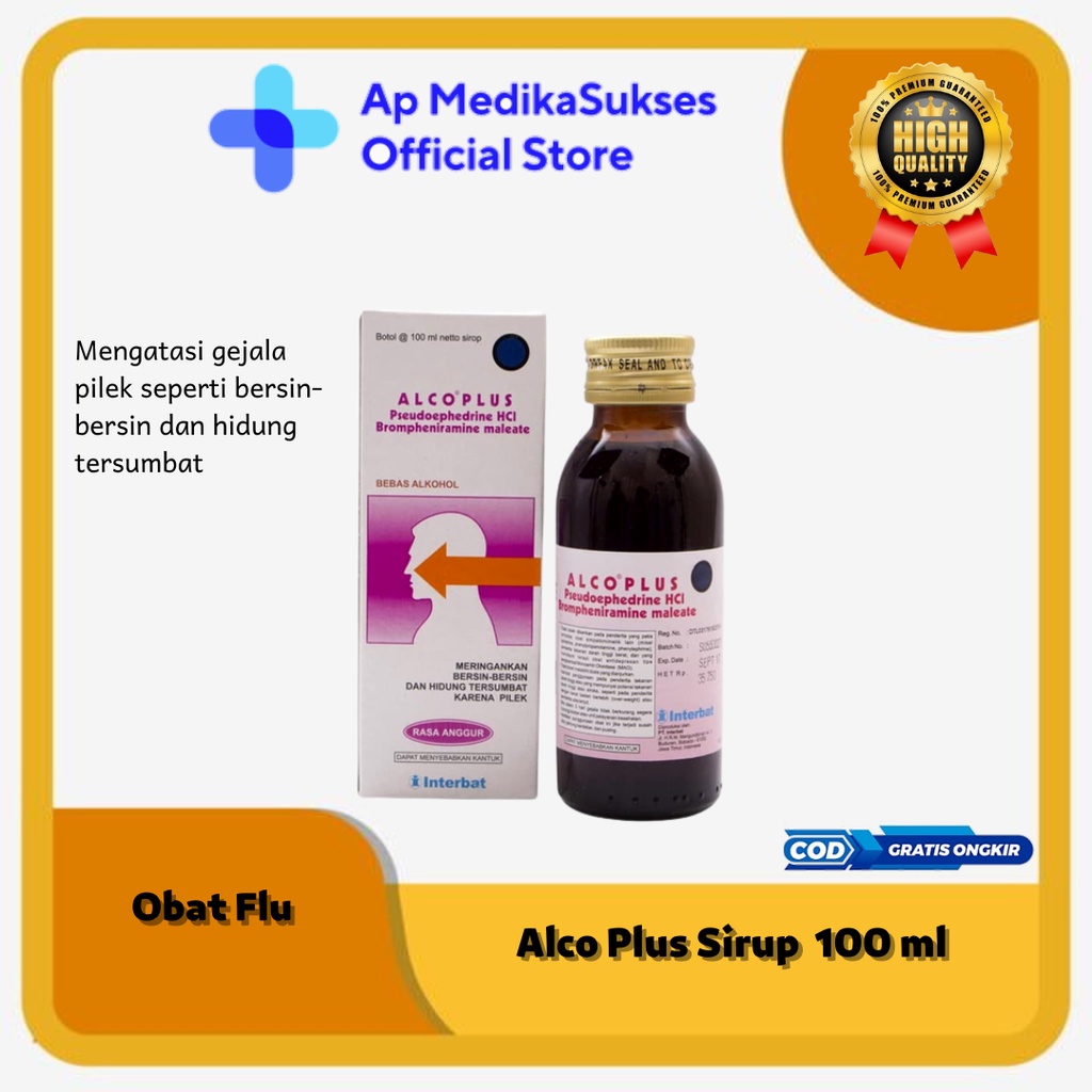 Jual Alco Plus Sirup Obat Pereda Pilek | Flu | Bersin-Bersin isi 100ml ...