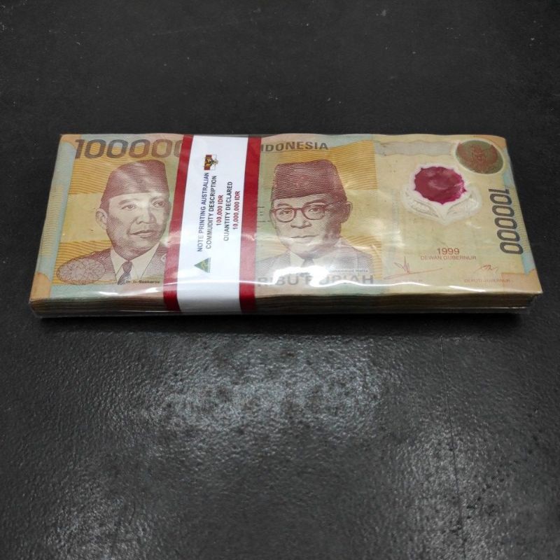 Jual UANG INDO POLYMER IDR 100.000 1 GEPOK | Shopee Indonesia