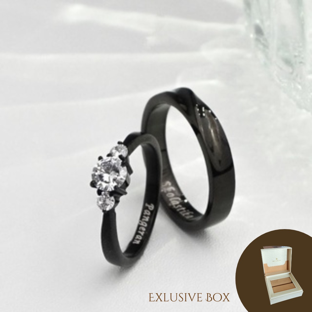 Jual Cincin Couple Hitam Nikah Kawin Pasangan Tunangan Lamaran ...