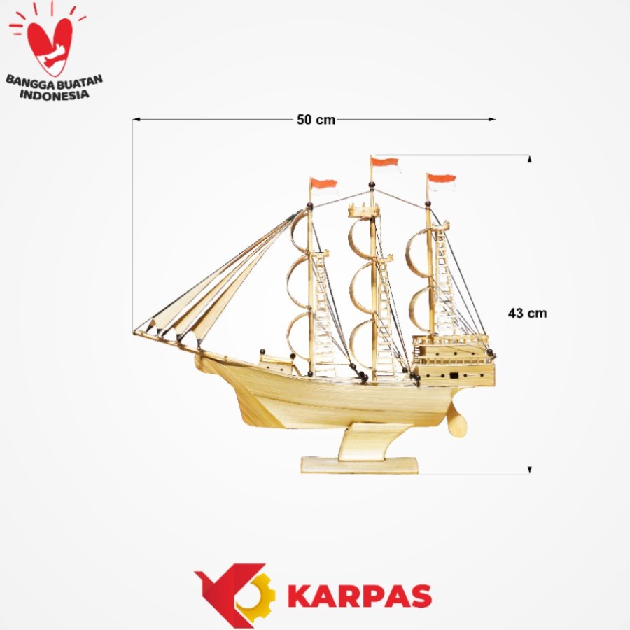 Jual PAJANGAN MINIATUR KAPAL LAYAR PINISI 50CM X 43CM | Shopee Indonesia