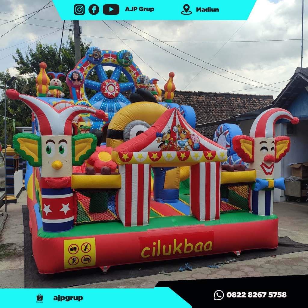 Jual Istana Balon Rumah Balon ukuran 4x6 double slide lengkap prosotan ...