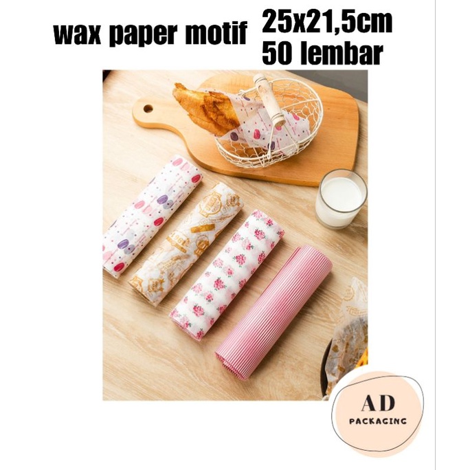 Jual wax paper box / baking paper/ baking paper motif/ kertas roti ...