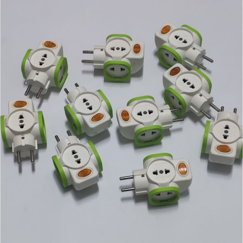 Jual Steker T-Arde 4 arah + tombol switch on off / Colokan Cabang Multi ...