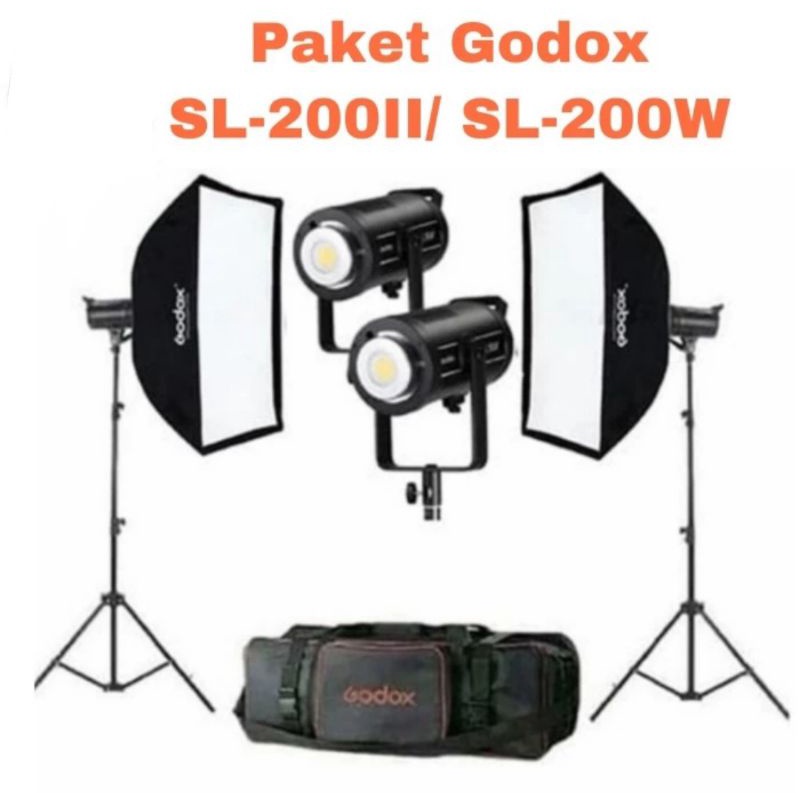 Jual PAKET GODOX STUDIO LED SL-200II/SL-200W/PAKET LENGKAP SL-200II SL ...